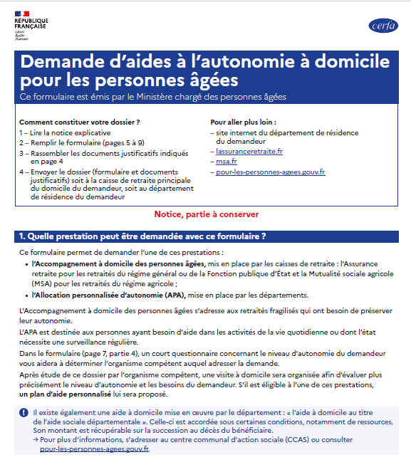 Aides APA Loire (42)